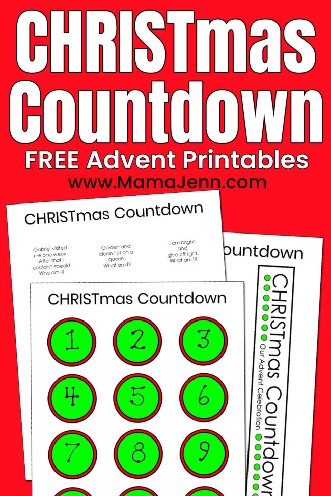 Advent CHRISTmas Countdown: FREE Printable to Celebrate the Season!