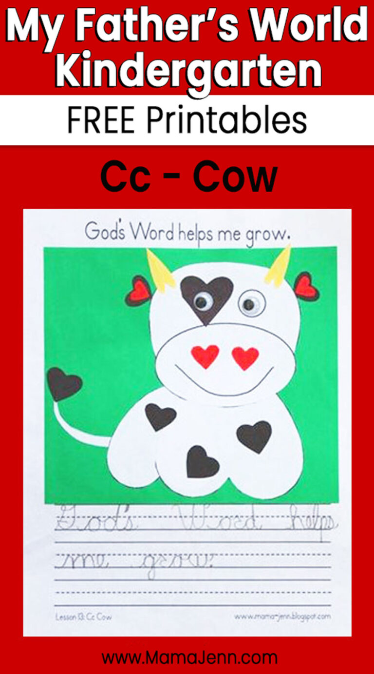 Cc is for Cow: MFW Kindergarten FREE Copywork & Craft Pages