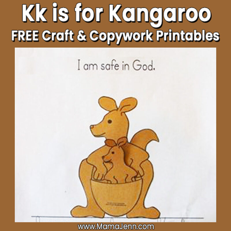 Kk is for Kangaroo: MFW Kindergarten FREE Copywork & Craft Pages