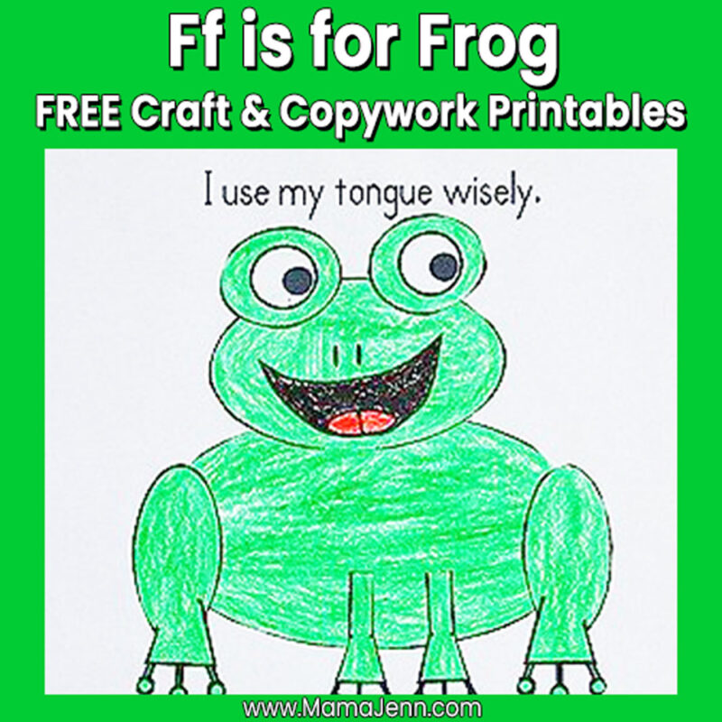 Ff is for Frog: MFW Kindergarten FREE Copywork & Craft Pages