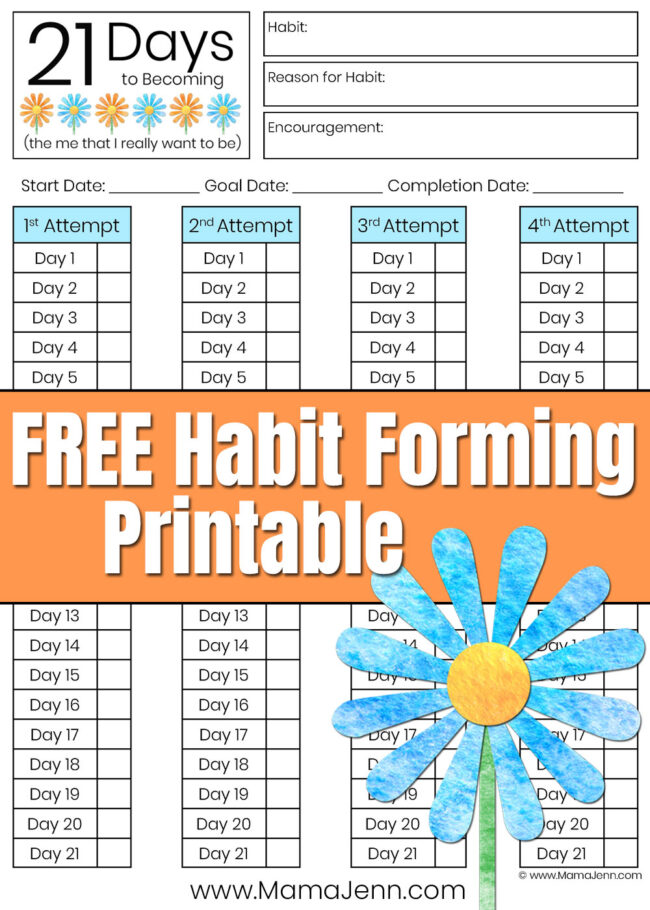 21 Days to Becoming: FREE Printable Habit Forming Tracker
