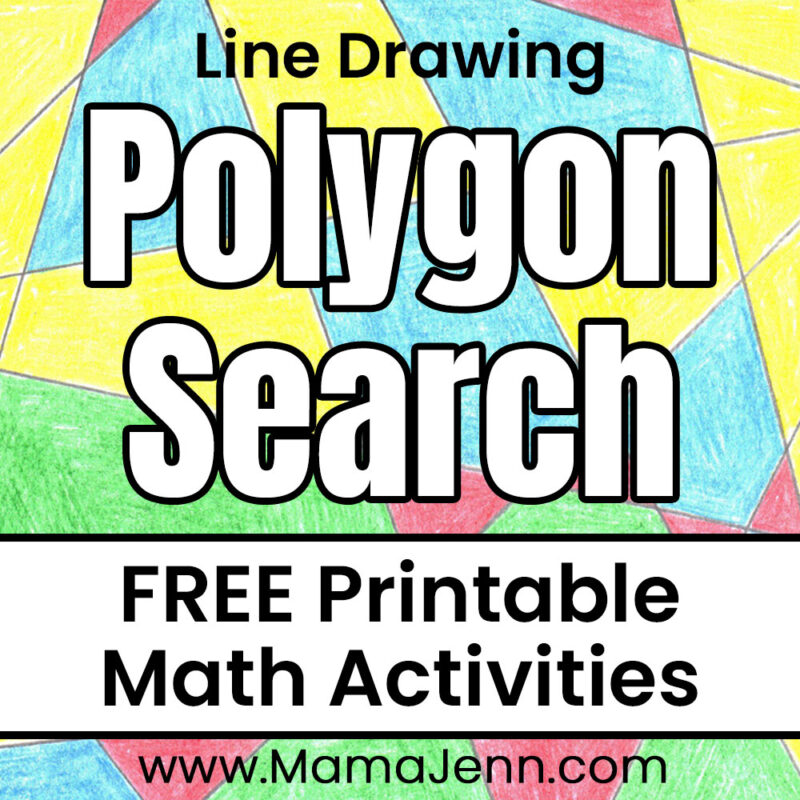 Polygon Search: FREE Printable Math Art Activities for Kids
