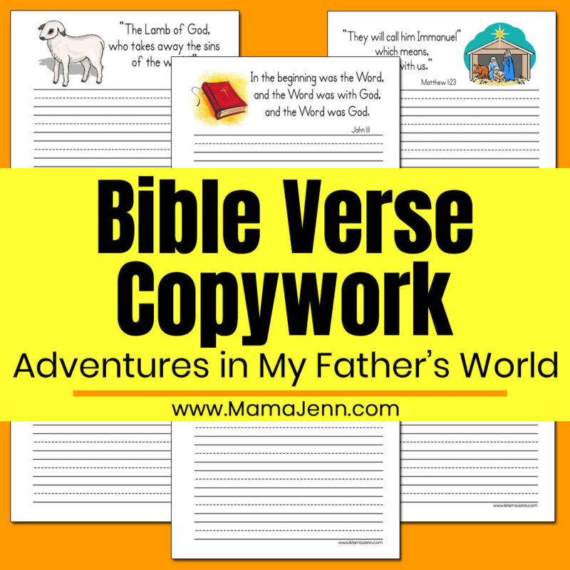 FREE Bible Verse Copywork Printables [For use with Adventures in MFW]