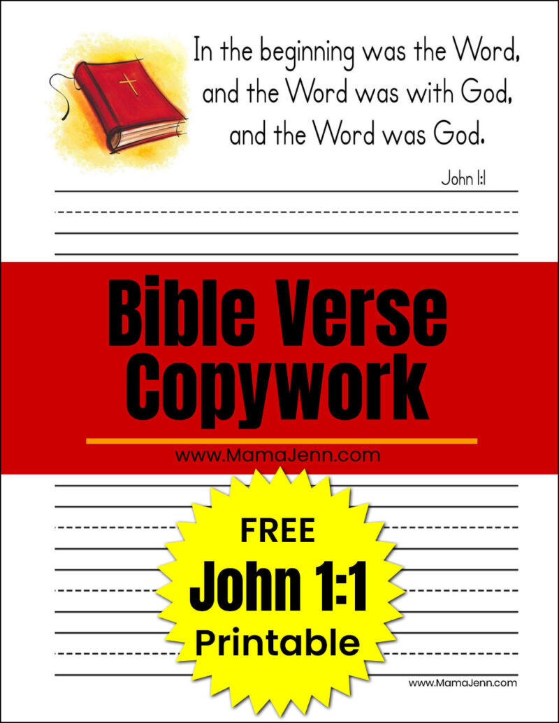 FREE Bible Verse Copywork Printables [For use with Adventures in MFW]