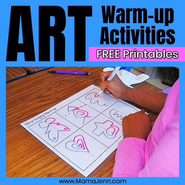 Easy Art Warm-up Activities for Kids [FREE Printables to Download]