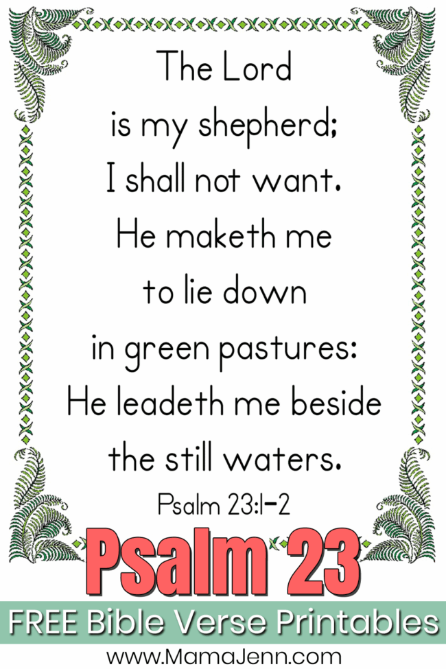 Psalm 23 Bible Verse Printables - FREE Mini Posters to Download