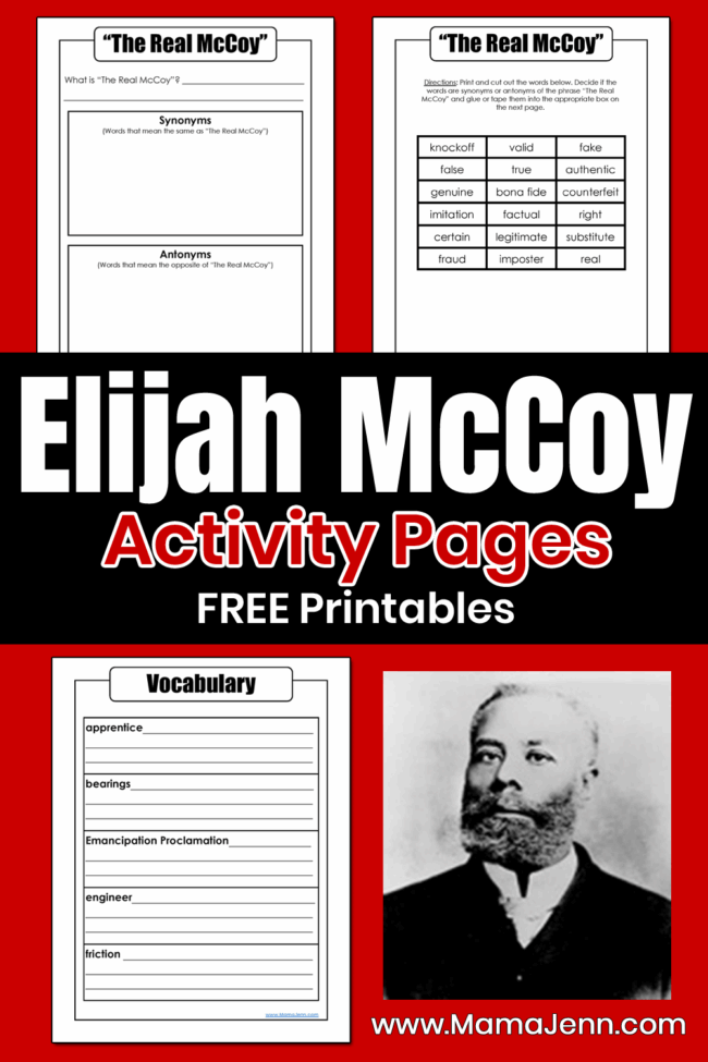 Elijah McCoy: The REAL McCoy [FREE Printable Activity Pages]