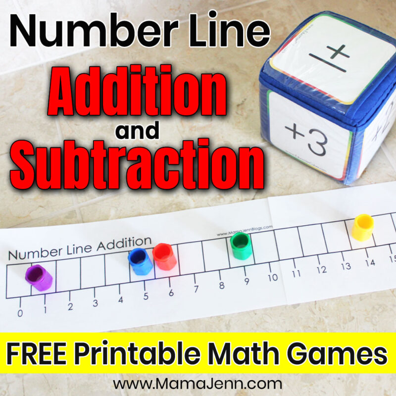 Number Line Addition & Subtraction Math Games [FREE Printables]