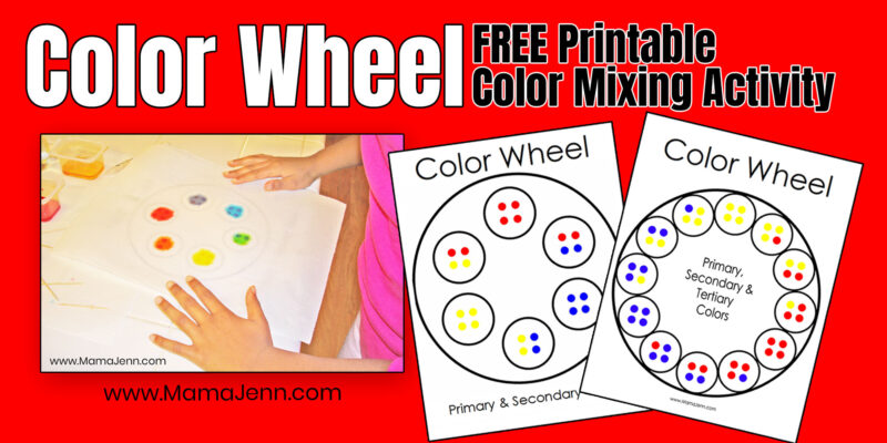 FREE Printable Color Wheel Activity (fun & easy color mixing)