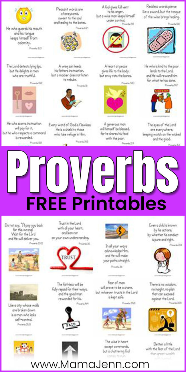 FREE Proverbs Bible Verse Printable Pages to Download - MFW 1st